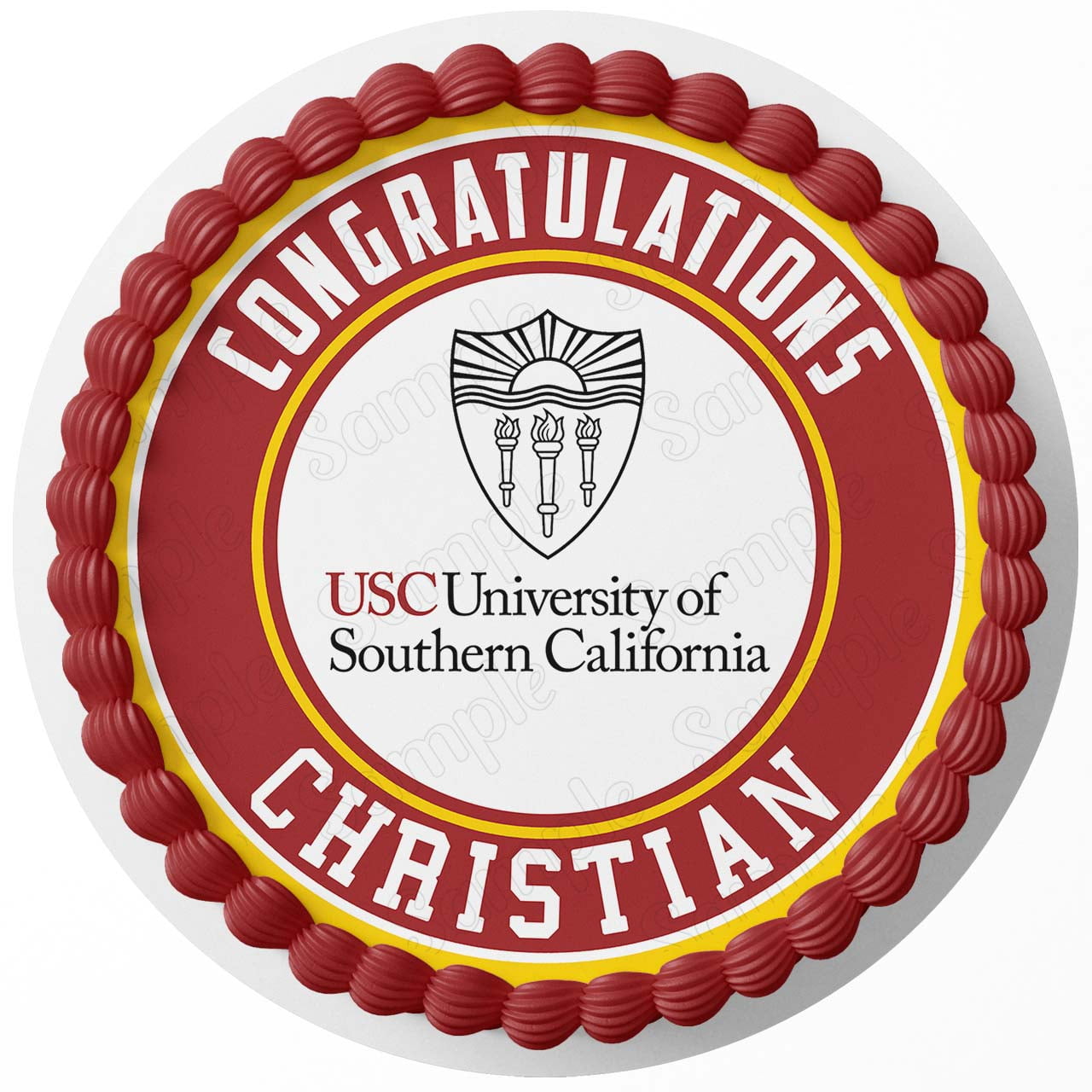 7.5 Inch University of Southern California Cake Topper - Round Edible ...