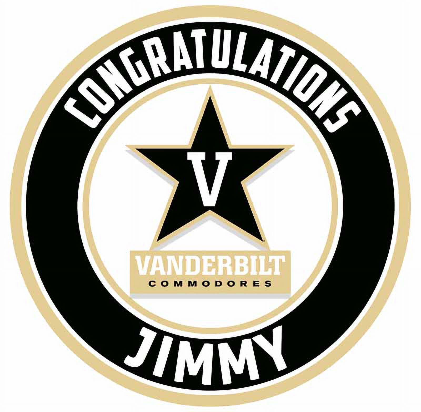 7.5 Inch Vanderbilt Commodores Cake Topper - Round Edible Birthday Cake ...