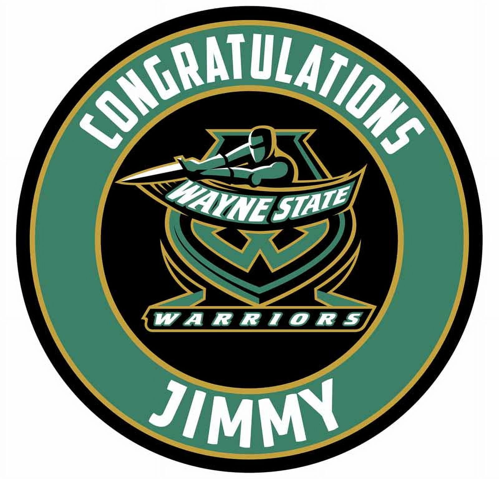 7.5 Inch Wayne State Warriors Cake Topper - Round Edible Birthday Cake ...