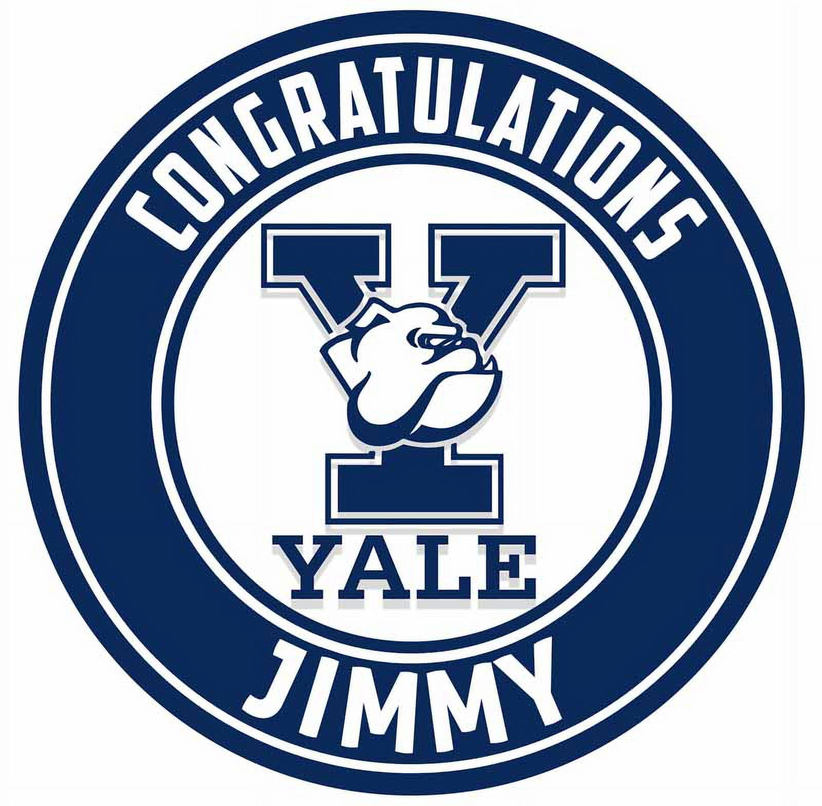 7.5 Inch Yale Bulldogs Cake Topper - Round Edible Birthday Cake ...