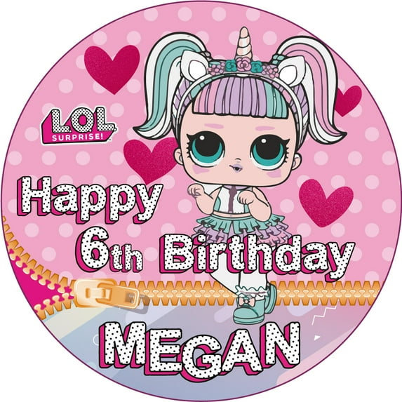 7.5 Inch lol Cake Topper - Round Edible Birthday Cake Decorations ...
