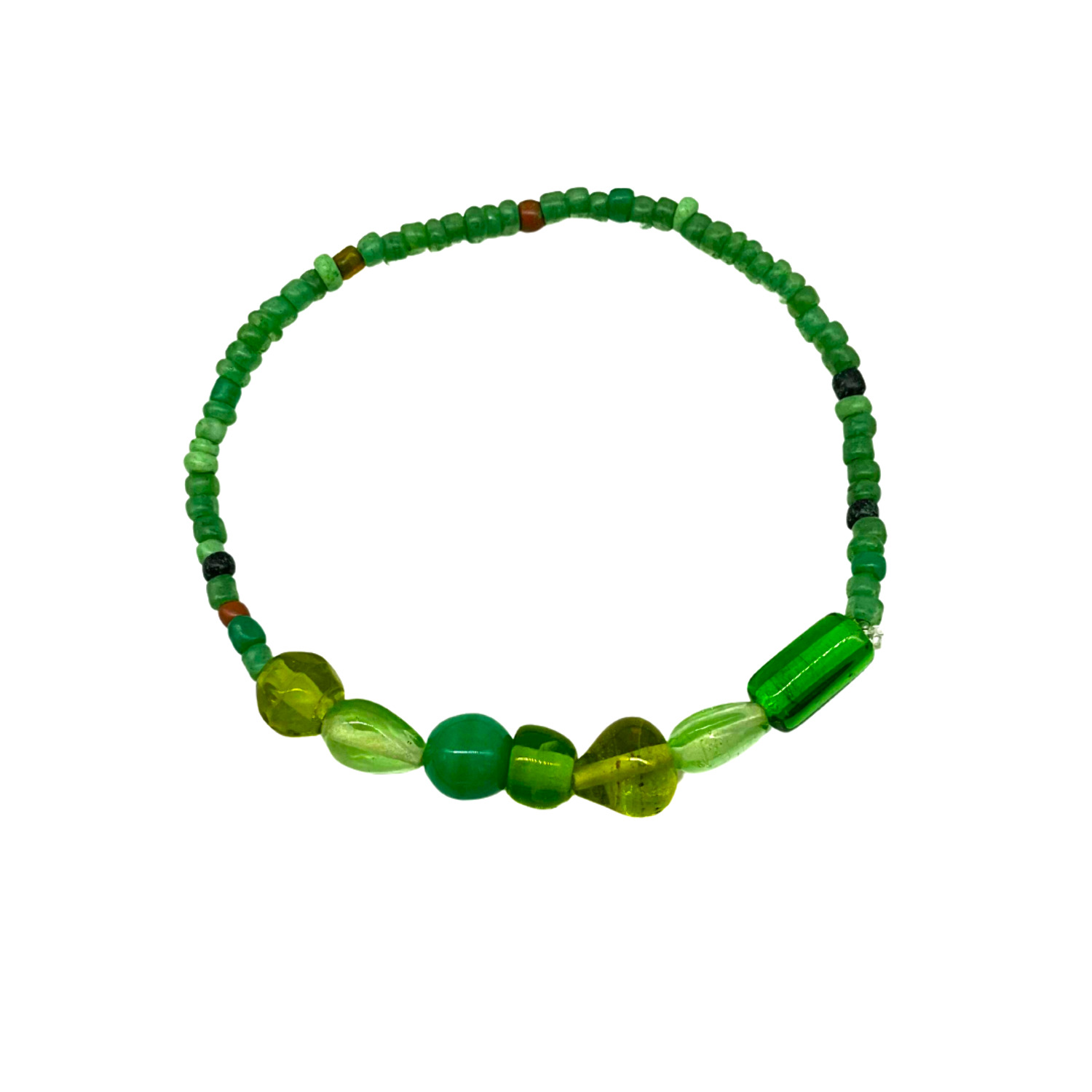 7.5" Multi Green Color Small Glass Beads Bracelet (Dozen) - Walmart.com