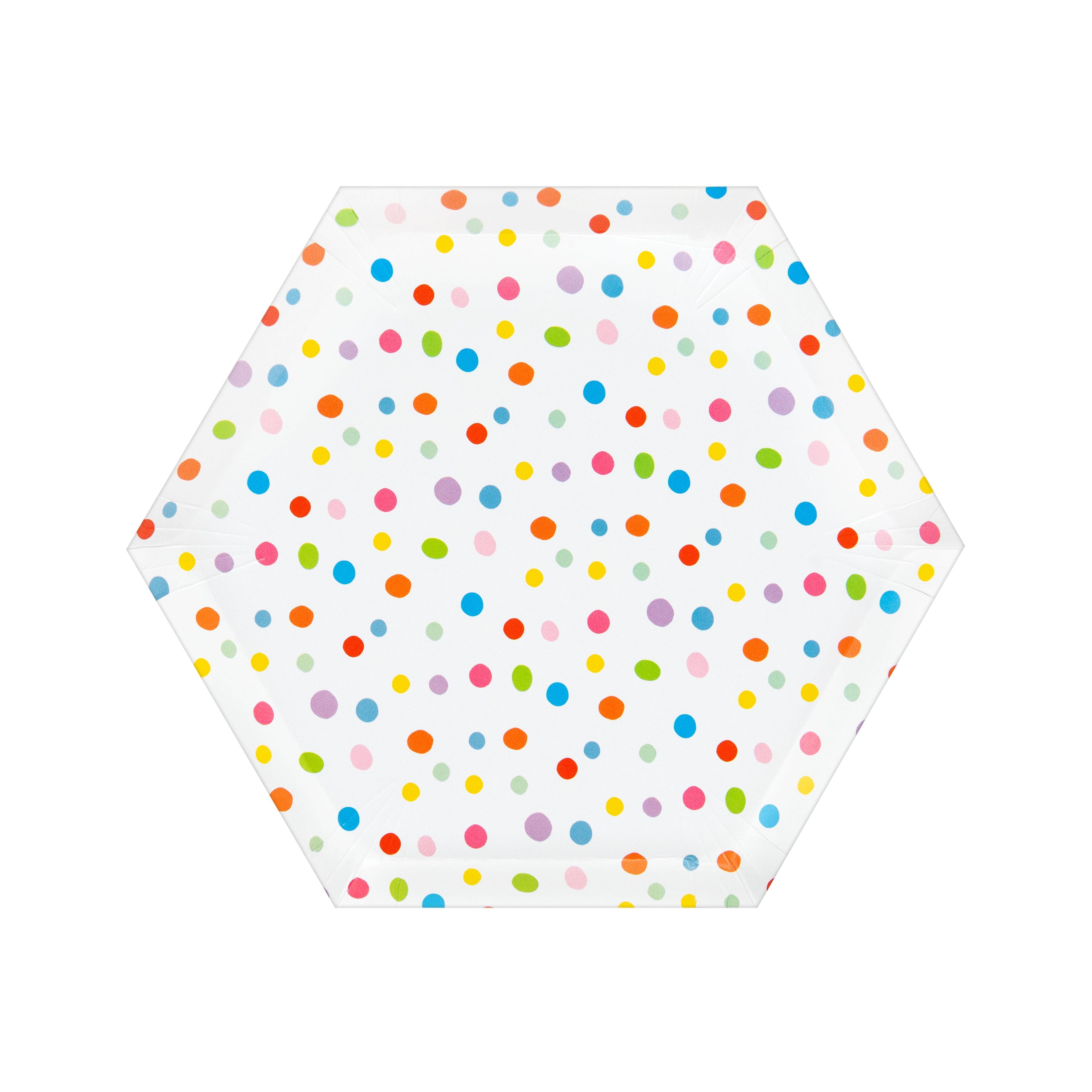 7.5" Multicolor Dots Hexagon Paper Plates by Celebrate It™ - 10ct ...