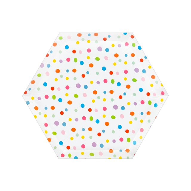 7.5" Multicolor Dots Hexagon Paper Plates by Celebrate It™, 10ct ...