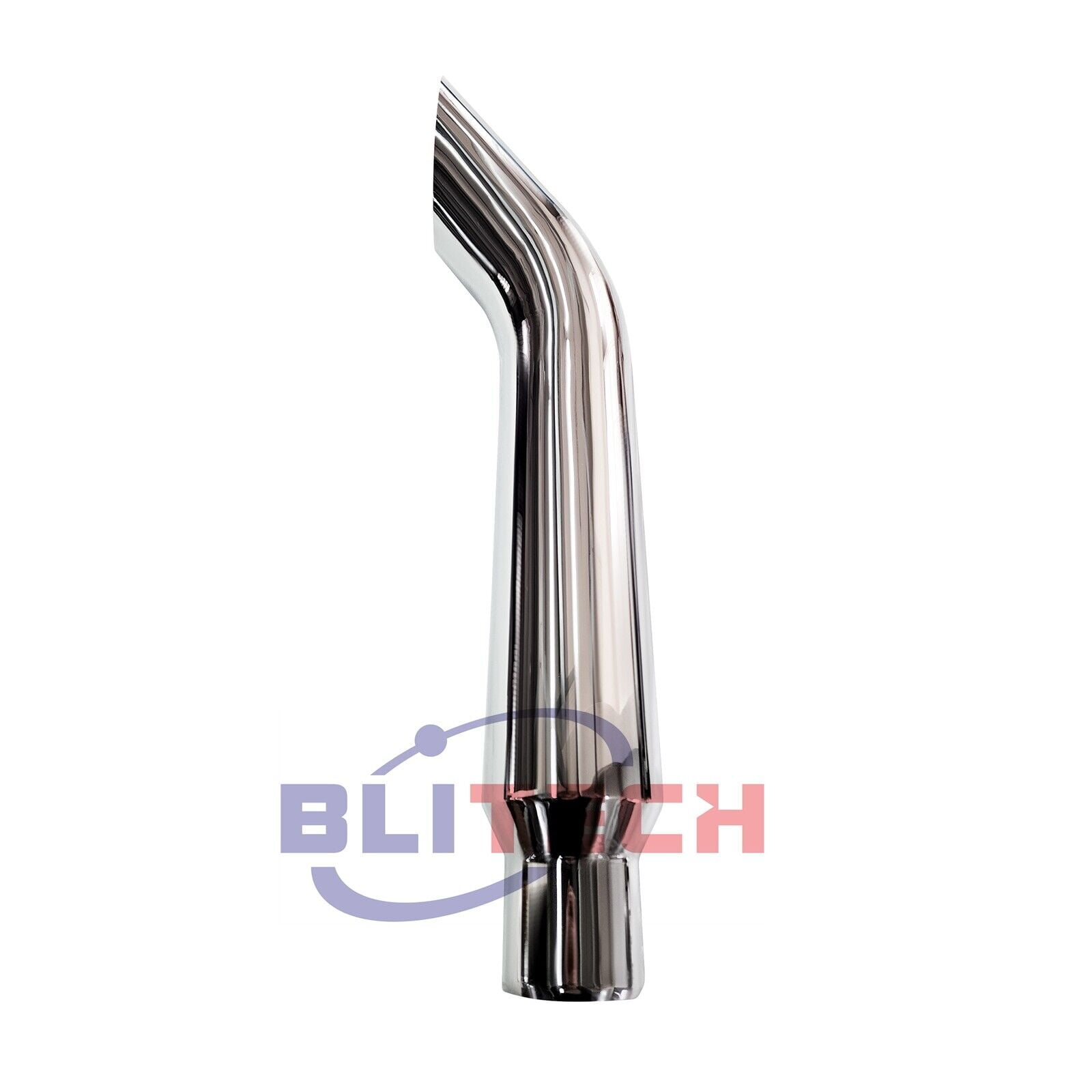 7"-5" OD x 36" Bull Horn Chrome Stack Pipe Semi Truck Tailpipe ...