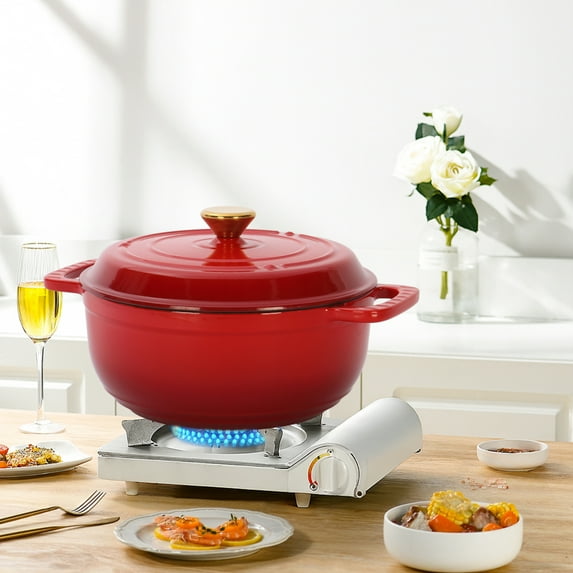 7.5 QT Enameled Cast Iron Dutch Oven with Lid and Dual Handles,Cooking ...