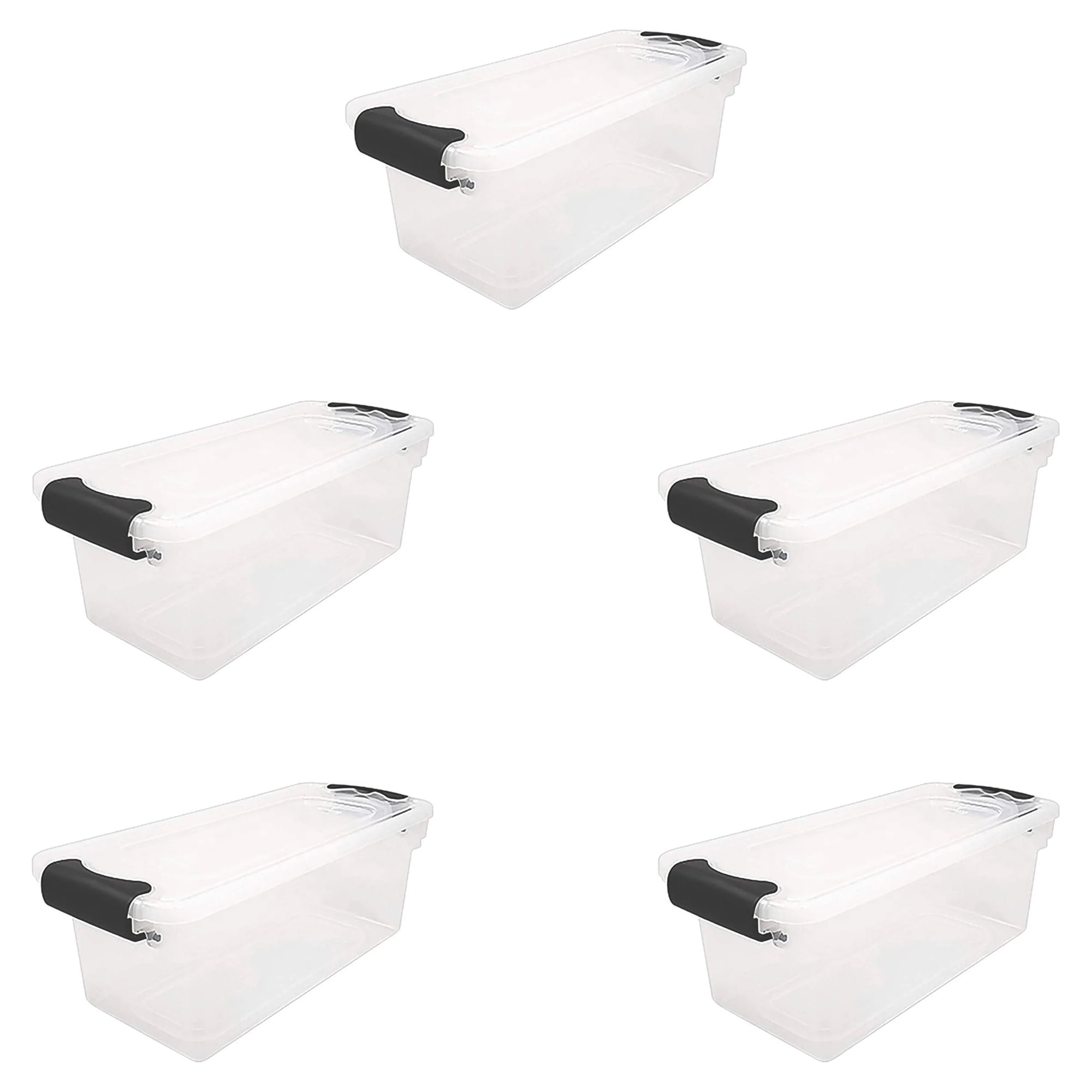 Open Box 7.5 Qt Clear Storage Container with Latching Lids, (5 Pack ...