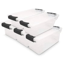 Sterilite 66 Quart ClearView Plastic Stacking Storage Totes with Latch ...