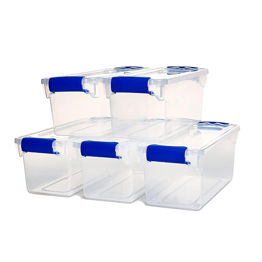 7.5-Quart Clear Plastic Stackable Storage Bin with Lid Container Box ...