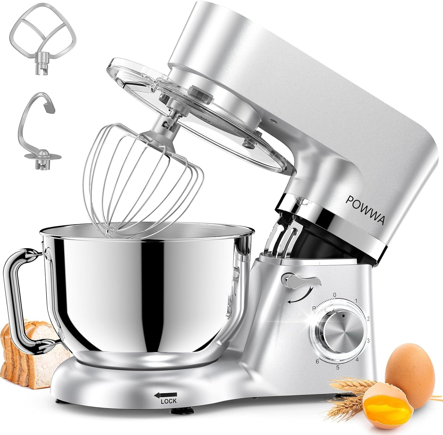 7.5 Quart Electric Mixer, 6+1 Speed 660W Tilt-Head Kitchen Food Mixers ...