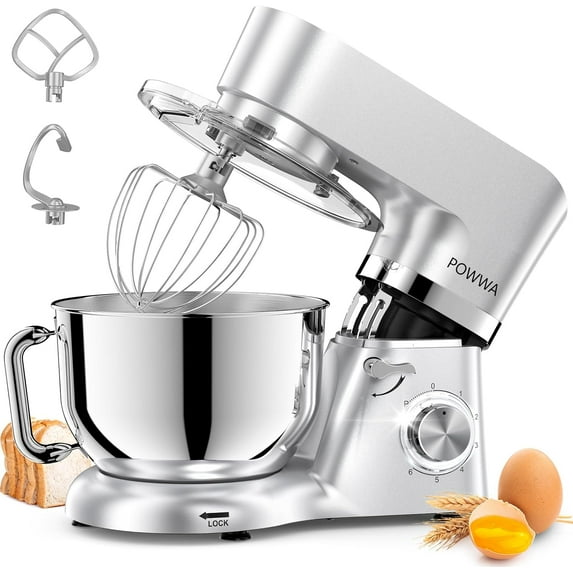 7.5 Quart Electric Mixer, 6+1 Speed 660W Tilt-Head Kitchen Food Mixers ...