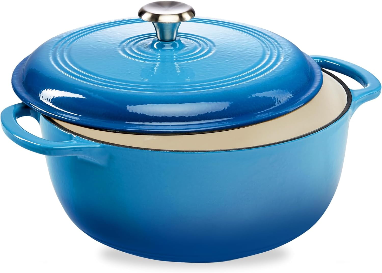 7.5 Quart Enamel Cast-Iron Round Dutch Oven, Family Style Heavy-Duty ...