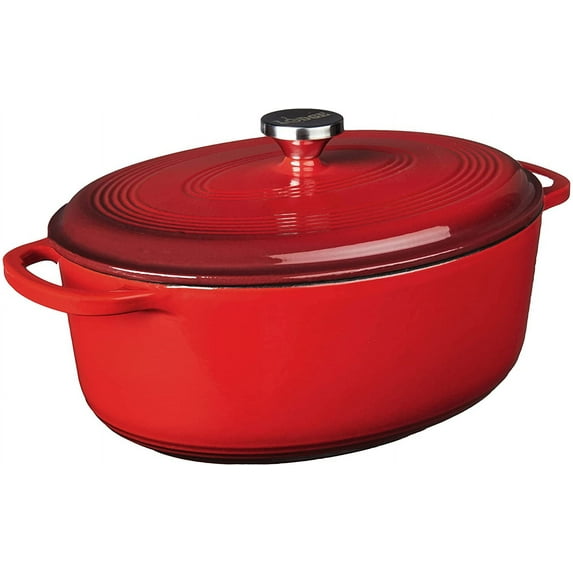 7.5 Quart Enameled Cast Iron Dutch Oven with Lid – Dual Handles Safe up ...