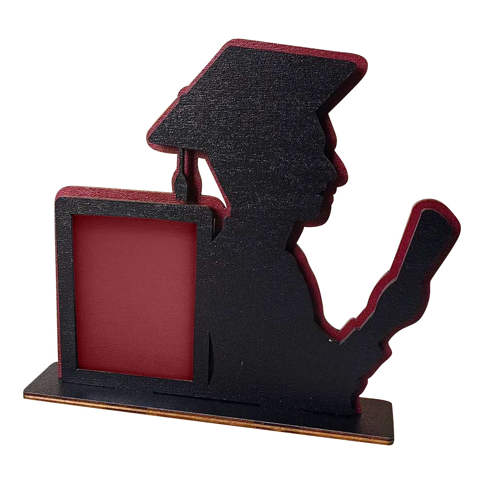 7.5" Red Graduation Photo Frame, Senior Picture Display Holder — Wooden ...