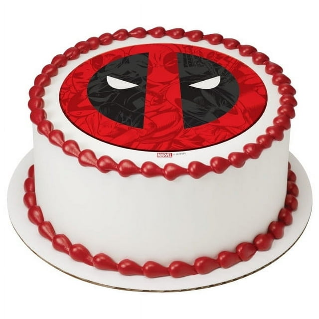 7.5" Round Deadpool Icon Edible Image Cake Topper By TNCT - Walmart.com