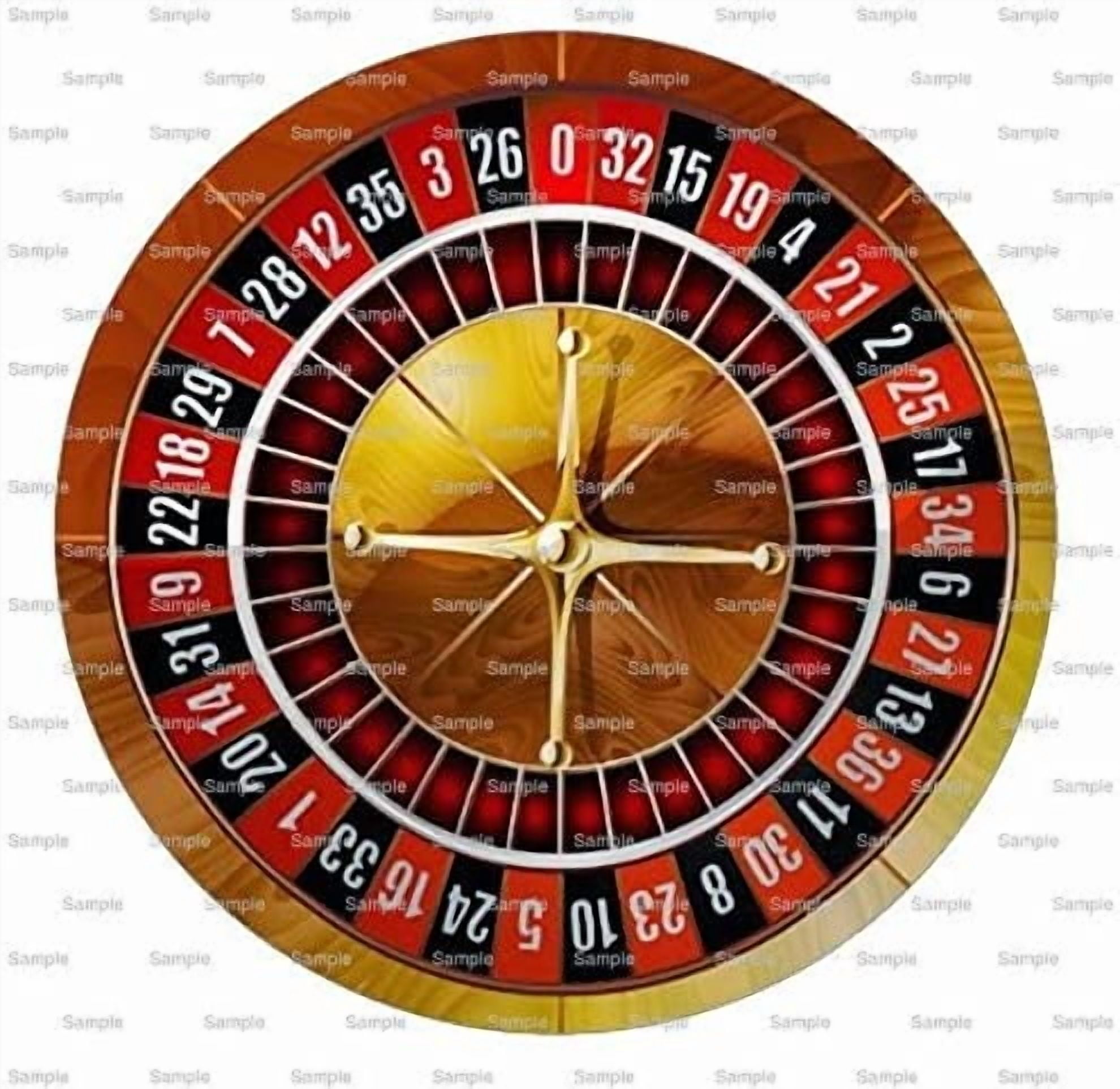 7.5" Round Pre-Cut Casino Roulette Wheel Birthday Edible Image Cake ...
