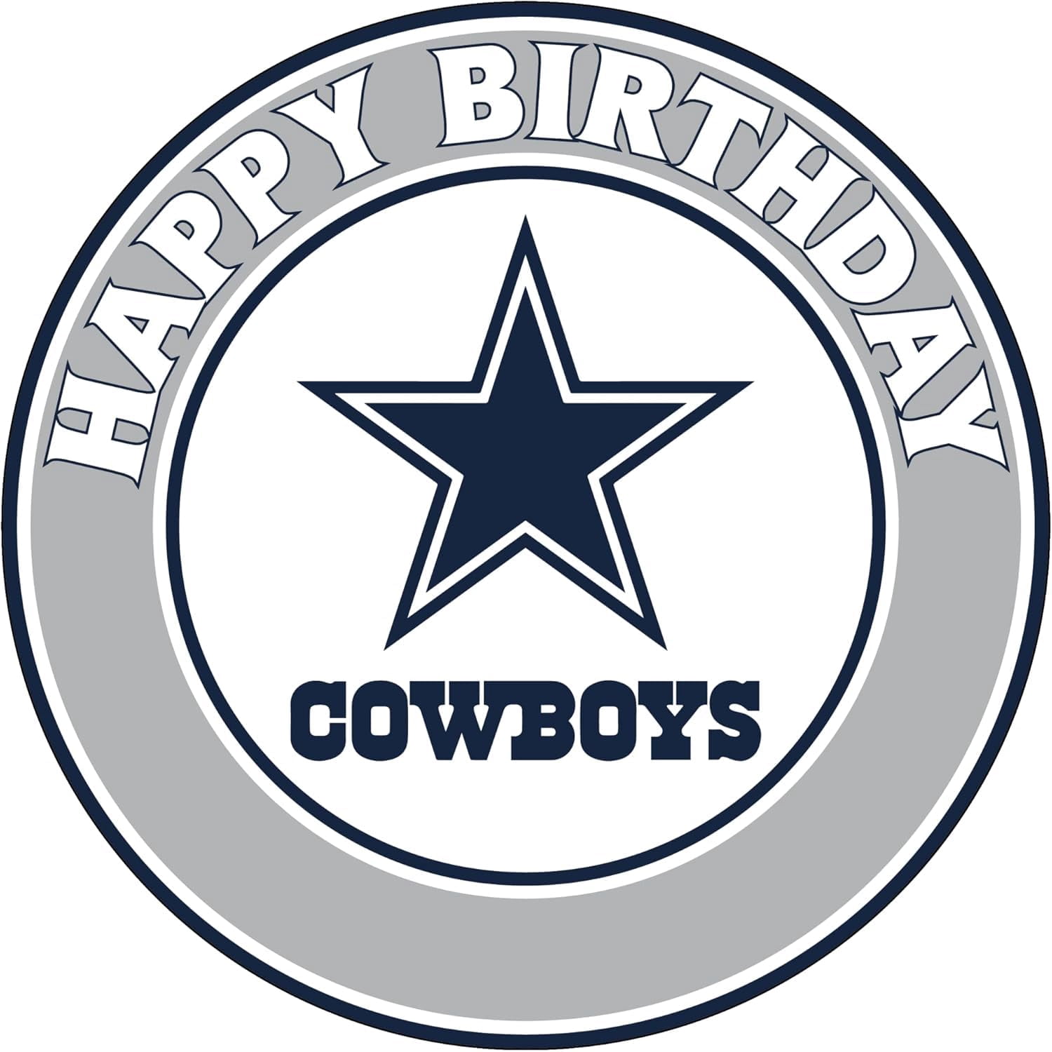 7.5" Round Pre-Cut Dallas Cowboys Edible Image Cake Topper By TNCT ...
