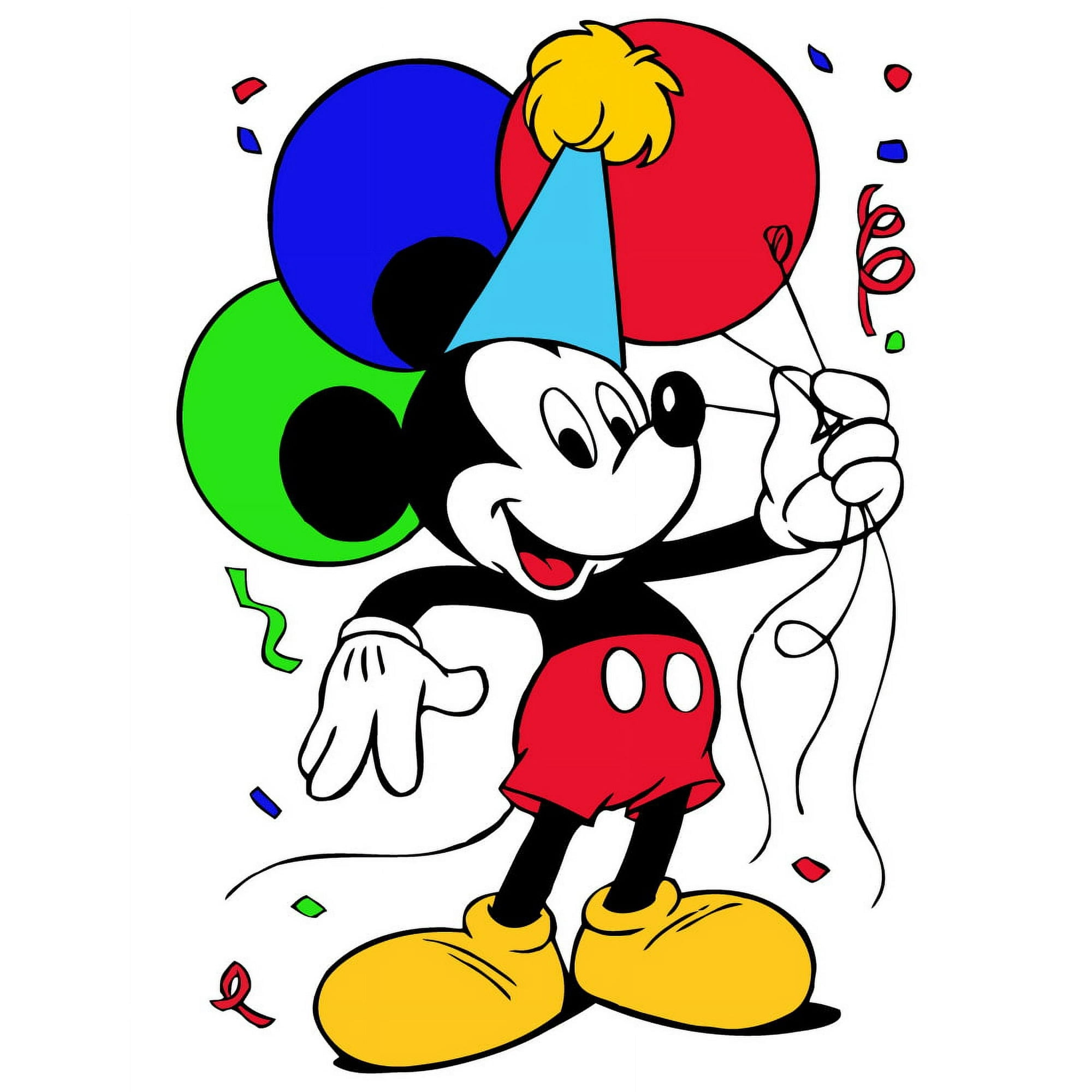 7.5" Round Pre-Cut Disney Mickey Mouse Balloons Party Hat Happy ...