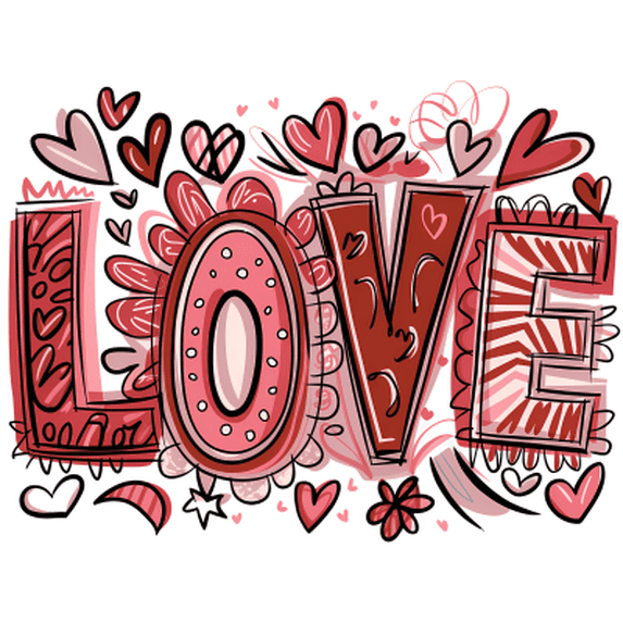 7.5" Round Pre-Cut LOVE With Hearts, Valentines, Romance Theme ...