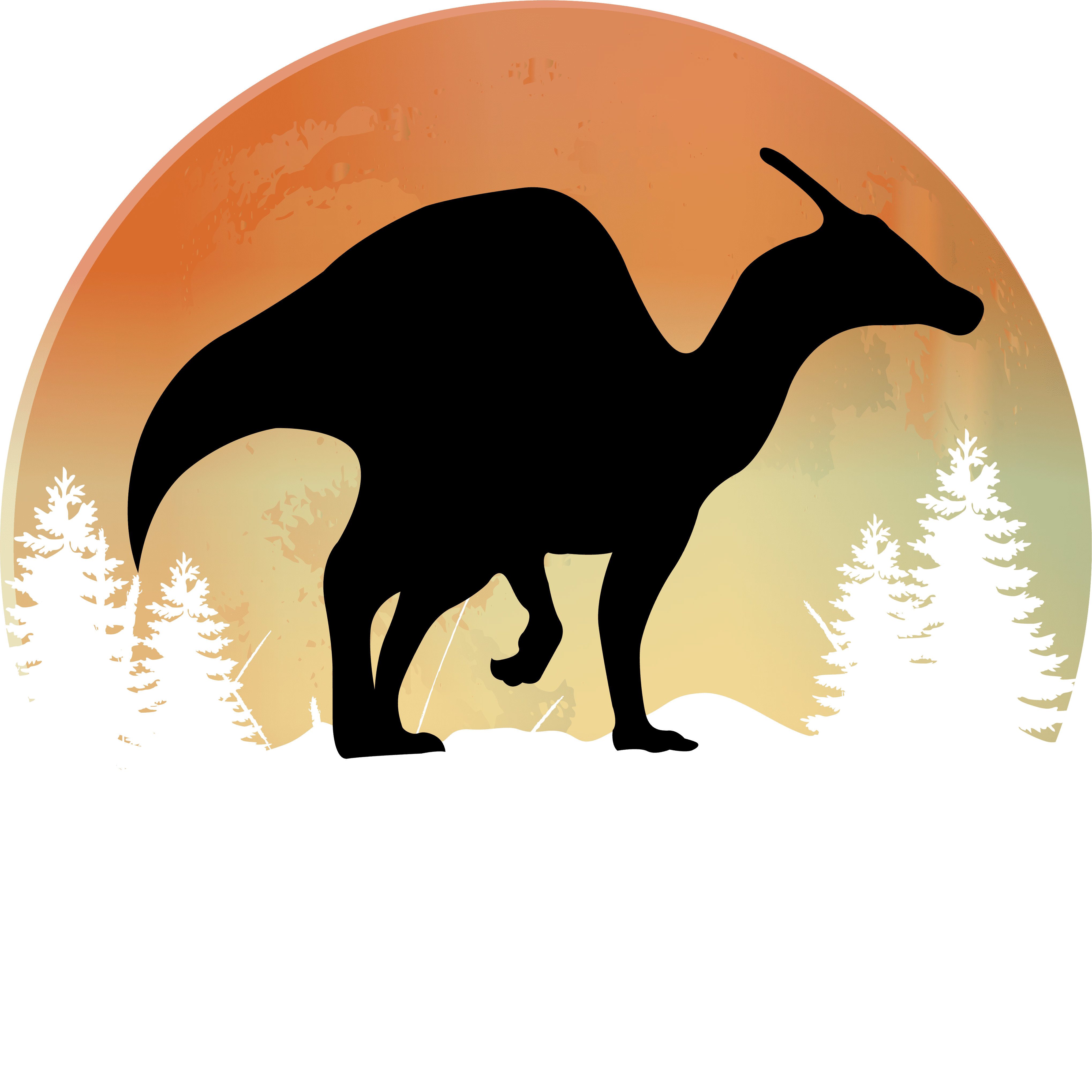 7.5" Round Pre-Cut Silhouette Of A Parasaurolophus In The Sunset ...