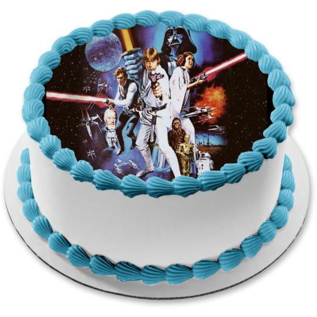 7.5" Round Pre Cut Star Wars Classic Luke Skywalker Chewbaca Princess ...