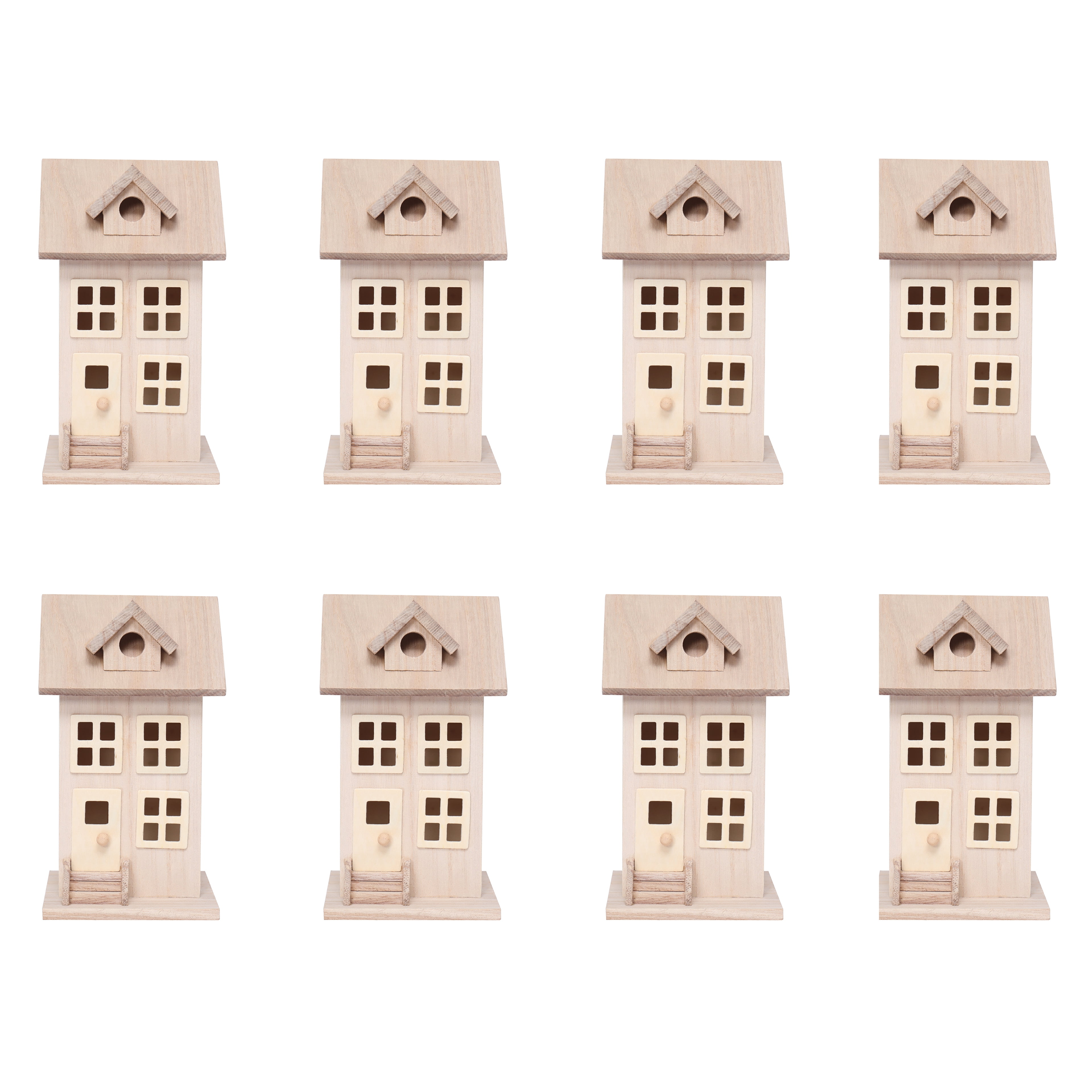 7.5" Wooden Townhouse Birdhouse by Make Market - Unfinished Birdhouse ...