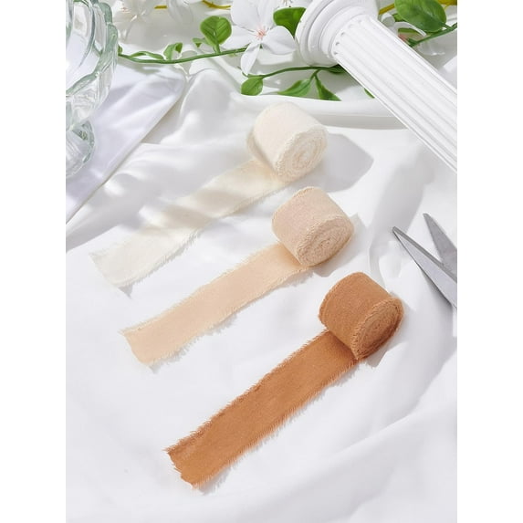 7.5 Yards 1 inch(25mm) Cotton Frayed Ribbons Raw Edged Ribbon for ...