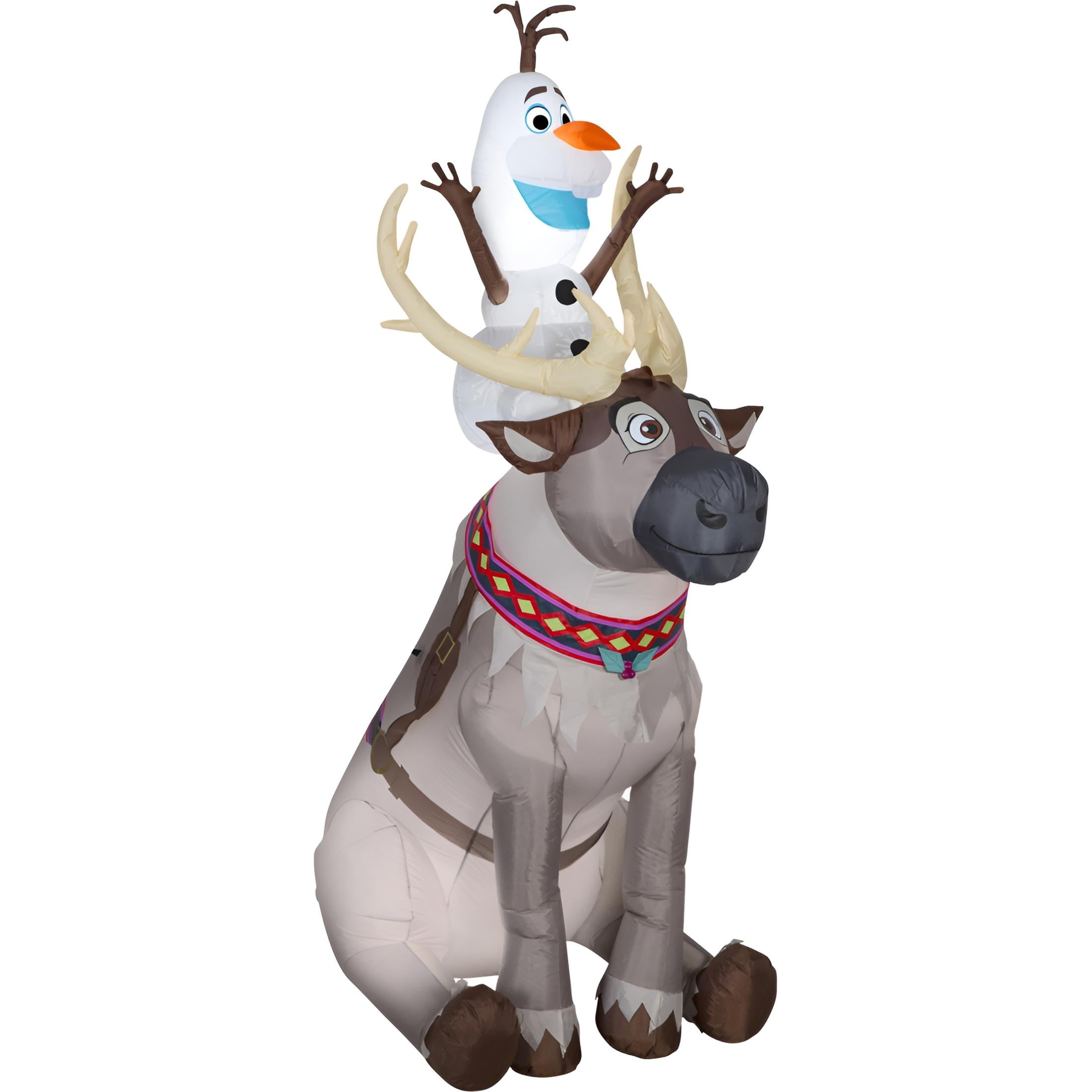 7.5ft Disney Olaf & Sven in Christmas Scene Inflatable Decoration ...