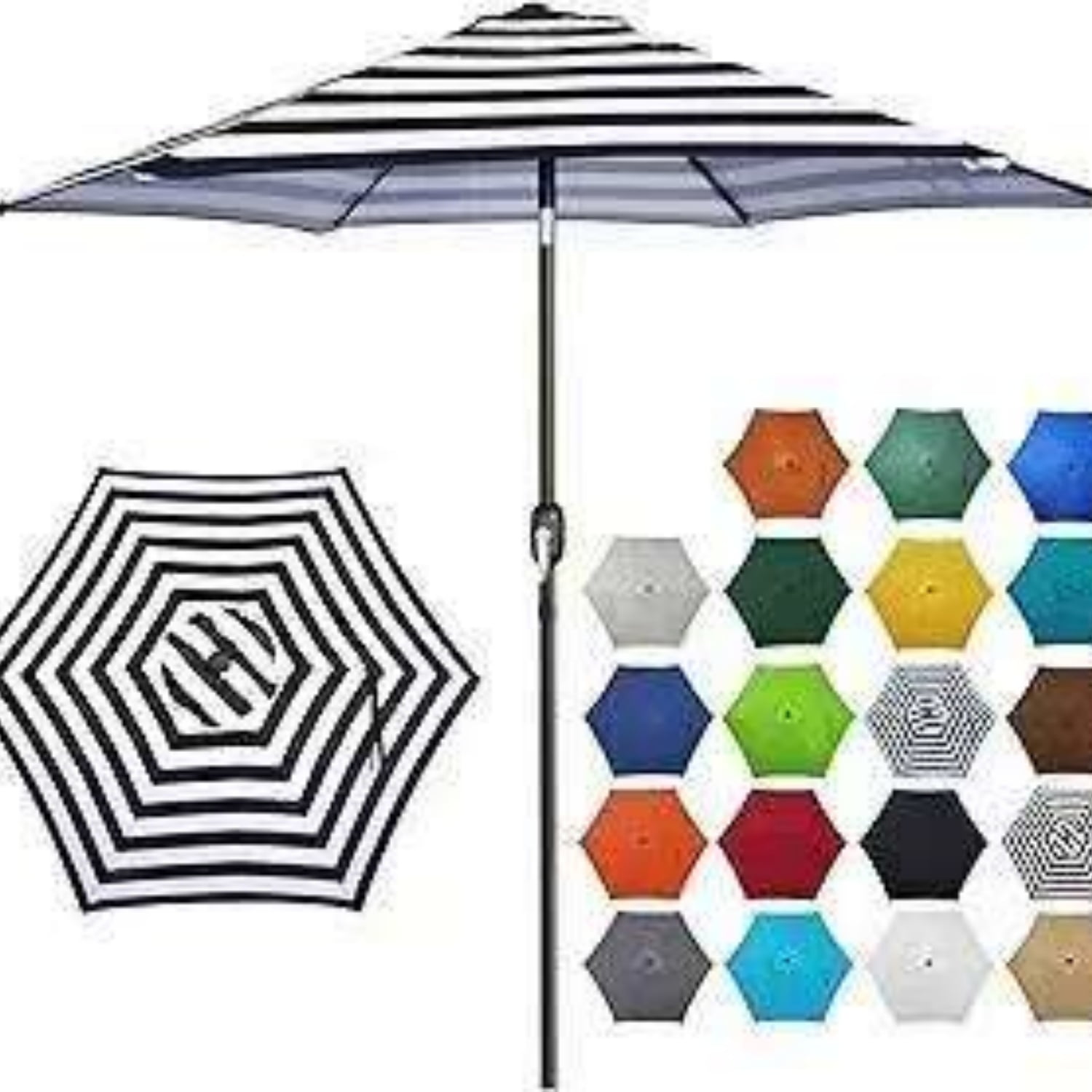 7.5 ft Patio Umbrella, Yard Umbrella Push Button Tilt Crank - Walmart.com