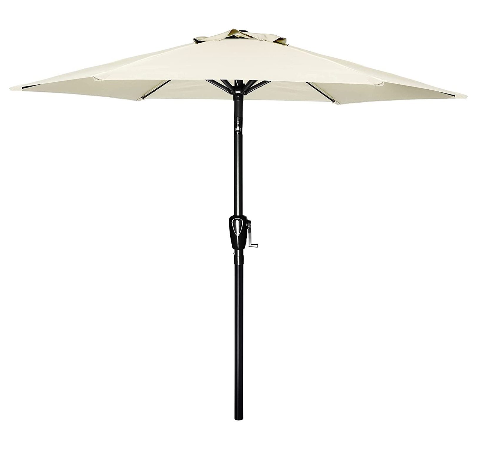 7.5 ft Polyester Crank Market Patio Umbrella with Tilt and Rust ...