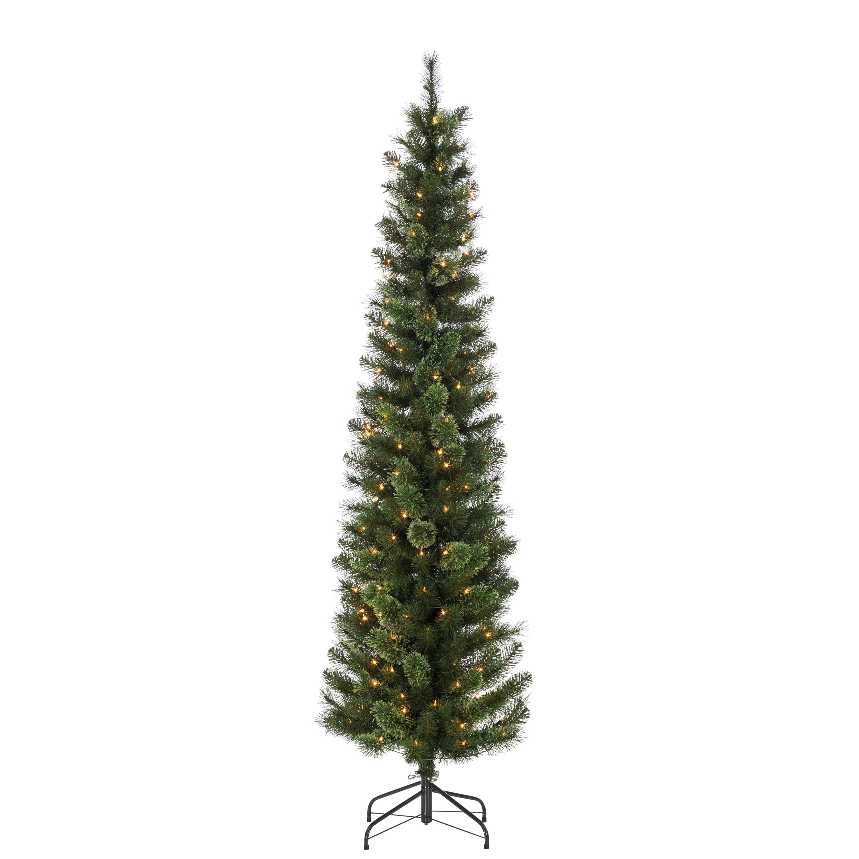 7.5 ft. Pre Lit Clear Incandescent Hard Cashmere Pencil Tree - Walmart.com