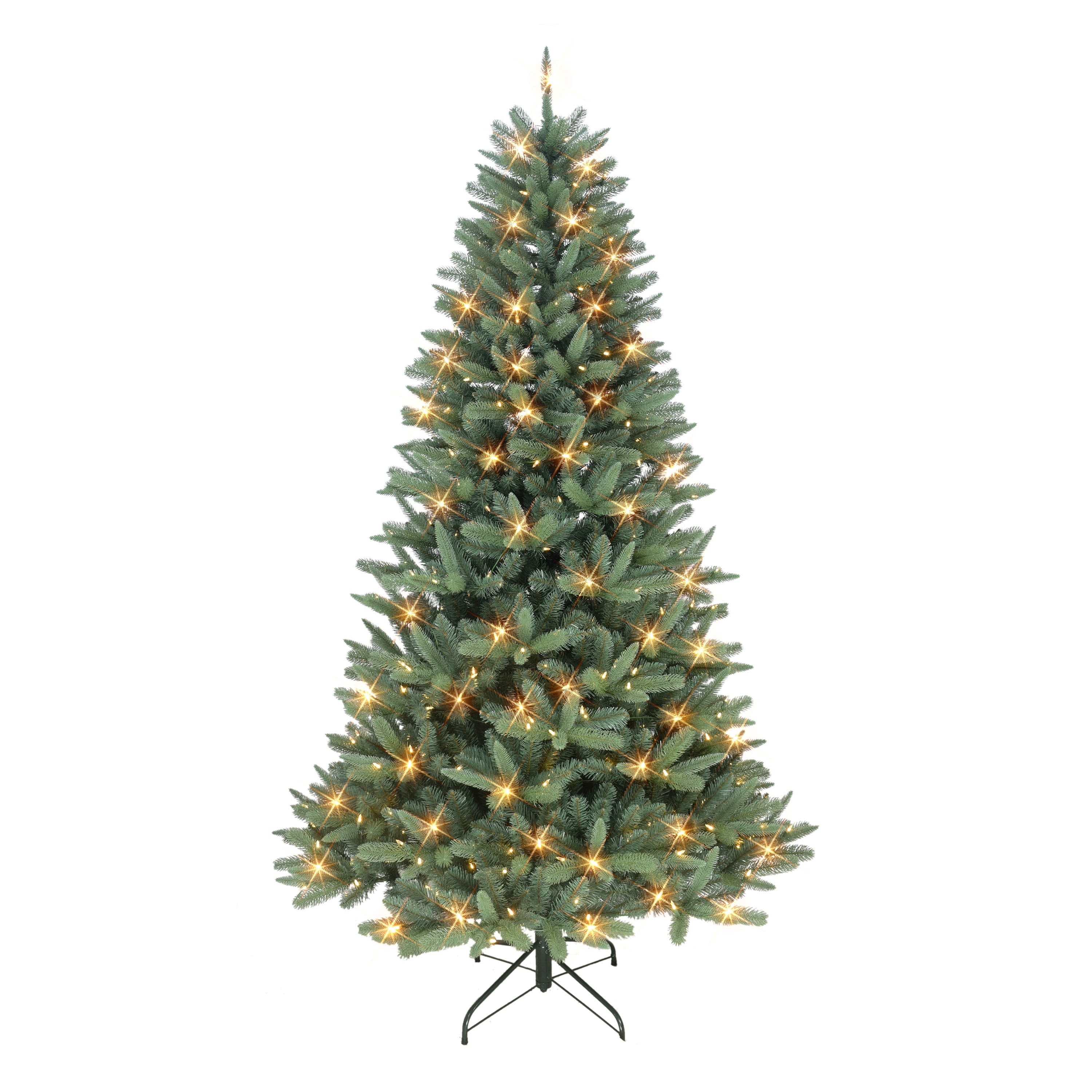 7.5 ft Pre-Lit Monterey Spruce Tree 1527 Tips 500 Warm White LED Lights ...