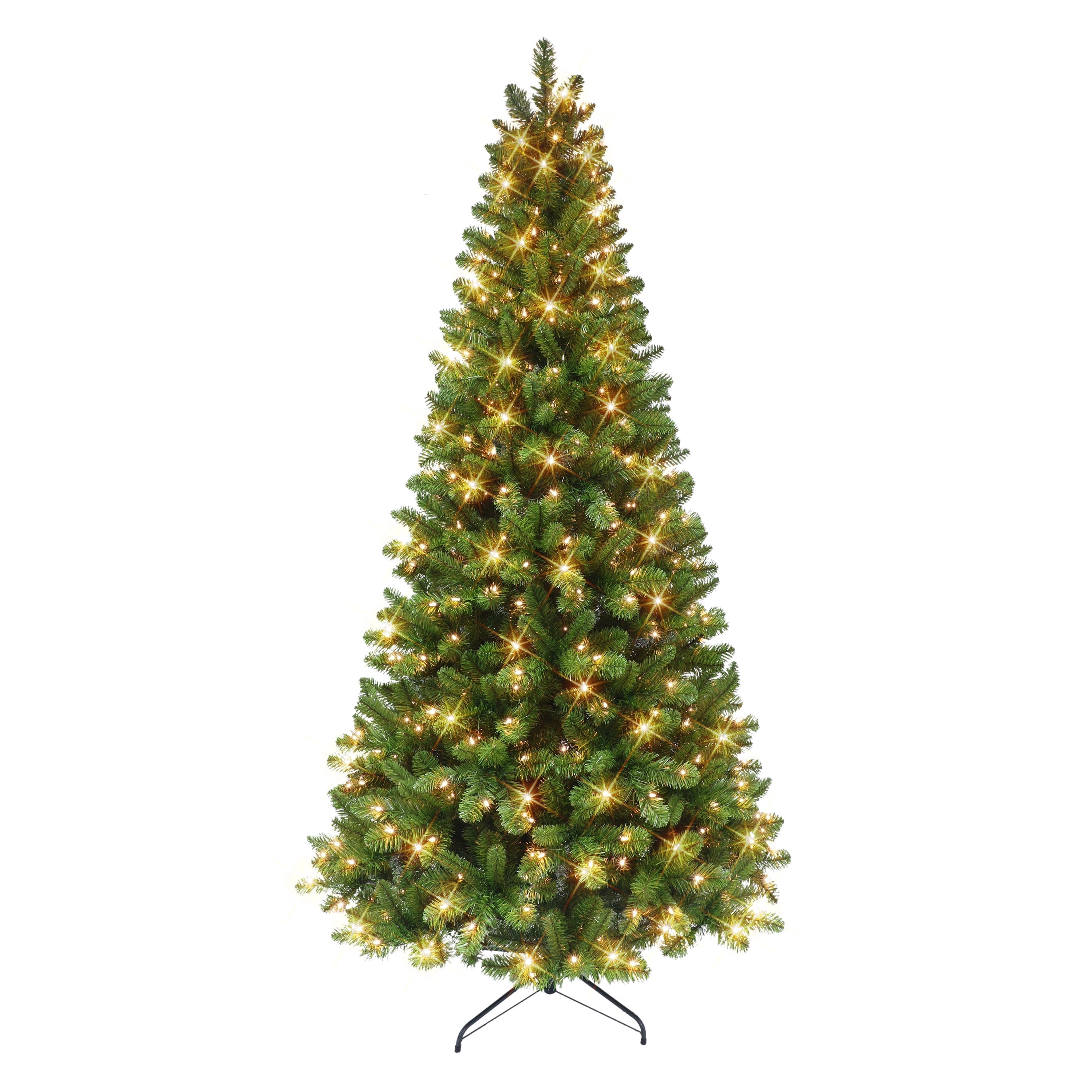Puleo International 7.5ft Pre-lit Elegant Real Virginia Pine Tree with ...