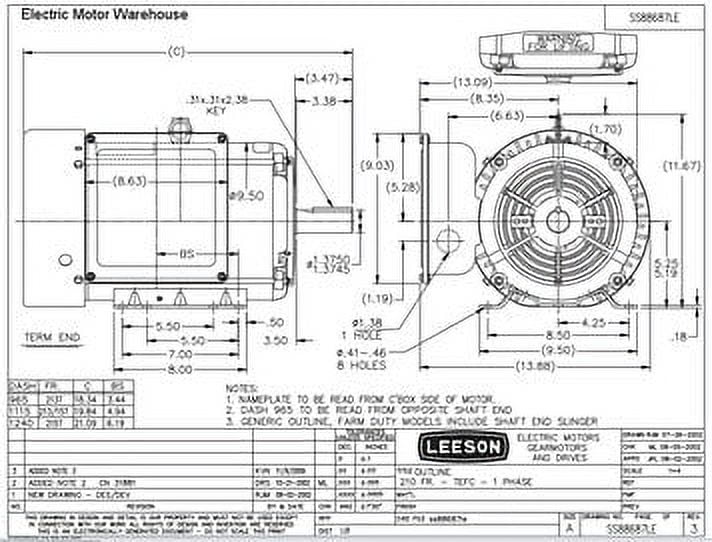 Leeson Electric Motor, 7.5 hp 3450 RPM, 213T Frame, TEFC, 208-230V ...
