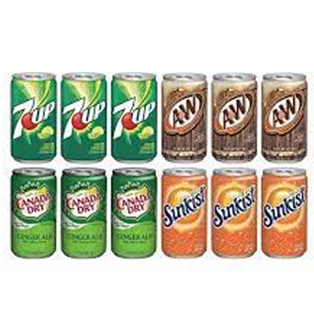 7.5 oz Cans Variety Pack 24, 6 7UP, 6 A&W Root Beer, 6 Sunkist Orange ...