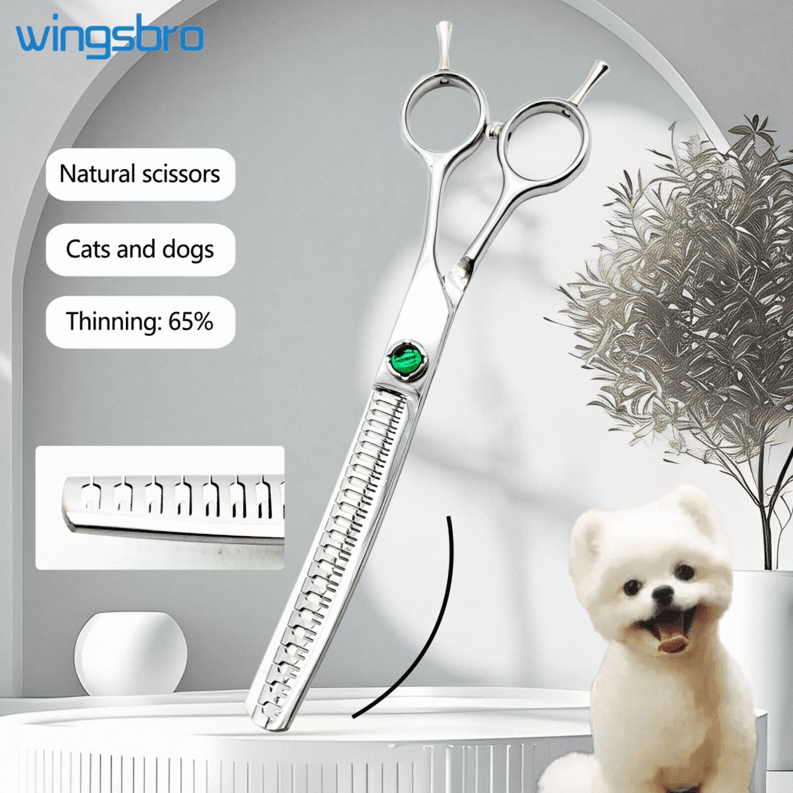 7.5" wingsbro Curved Thinning Dog Scissor, Curved Blender Scissors ...
