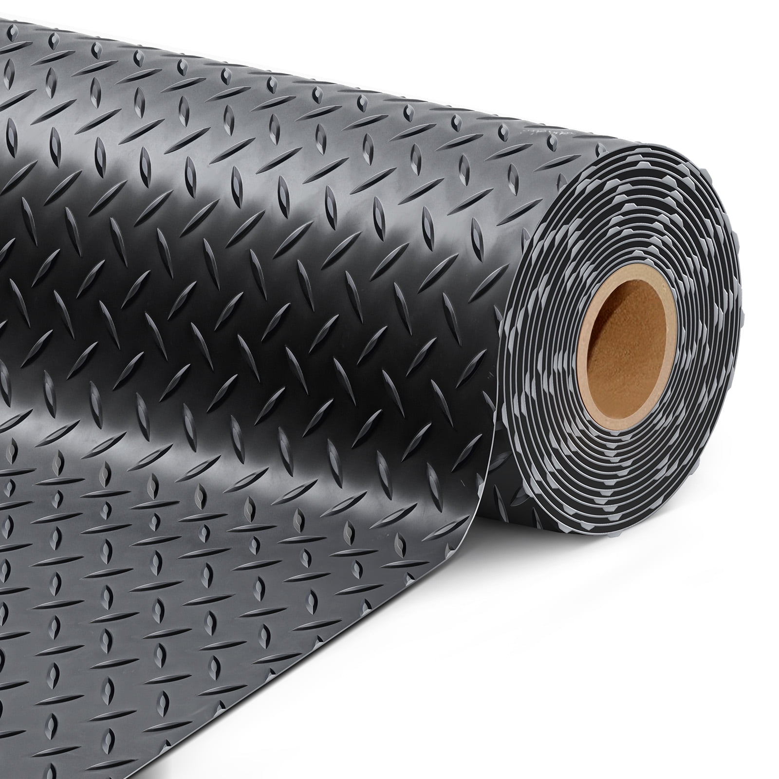 7.5 x 17 FT Garage Floor Mat, Diamond Plate PVC Garage Flooring Roll ...