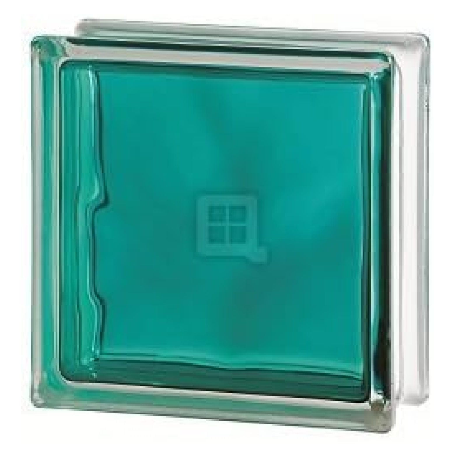 7.5 x 7.5 x 3 Brilly Turquoise Color Glass Block - Walmart.com