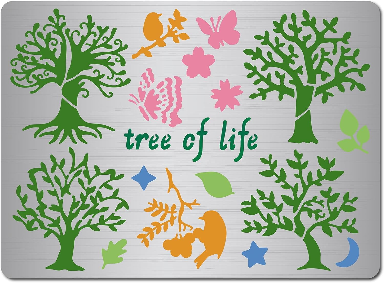 7.5"x5.5" Inch Tree of Life Metal Stencil Butterfly Painting Reusable ...