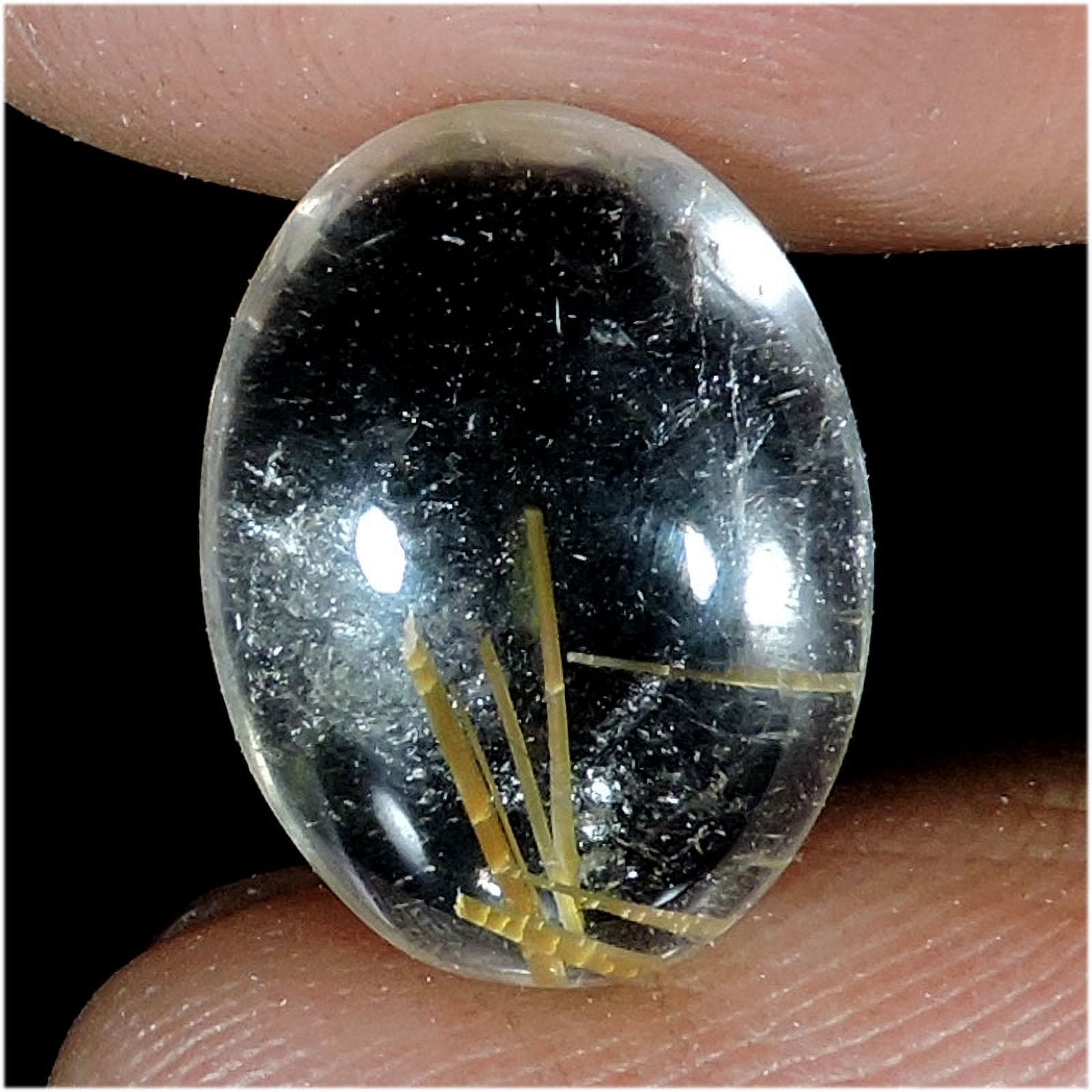 7.50 Ct Natural Gold Needle Rutile Quartz Oval Cabochon Loose Gemstone ...