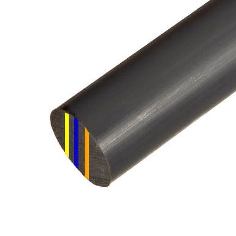 7.500 (7-1/2 inch) x 12 inches, Nylon Cast Moly Filled Round Rod, Gray ...