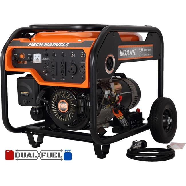 7,500-Watt Electric Start Runs on LPG or Gasoline Dual Fuel Portable ...