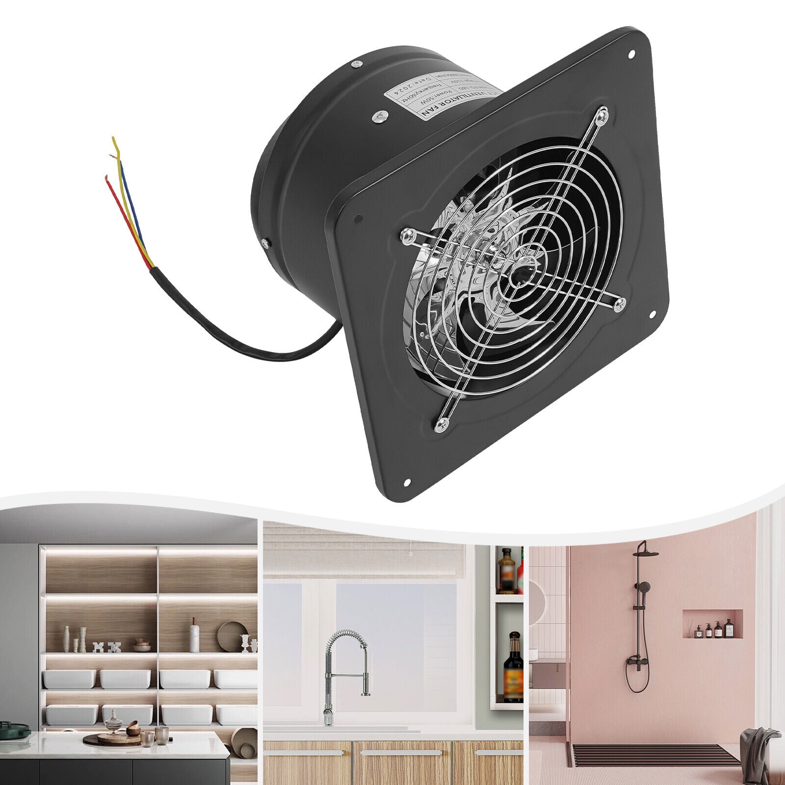 7" 50W Super Quite Cliff Exhaust Fan Bathroom Kitchen Garage ...