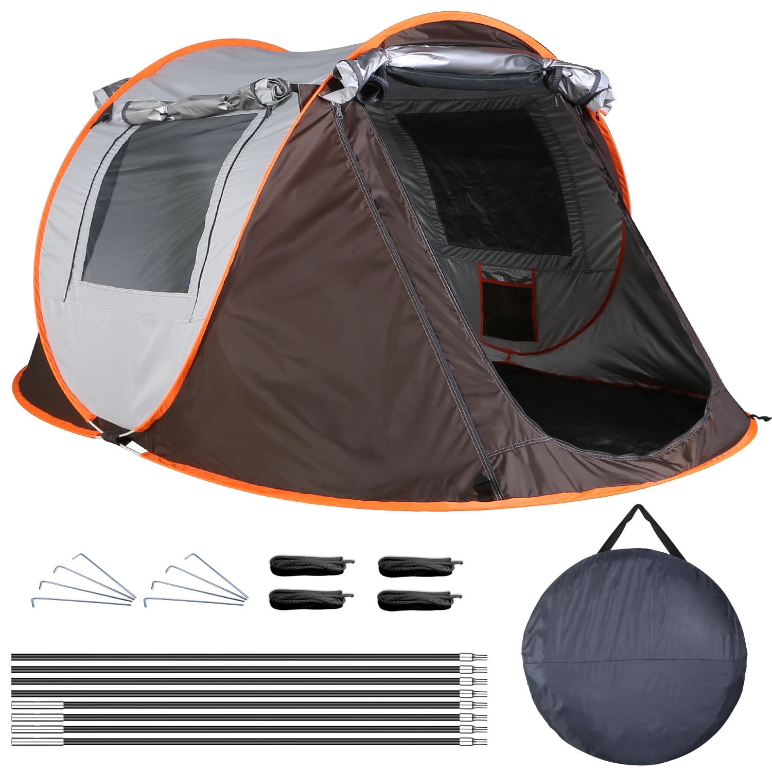 7.55' x 4.79' x 3.44' Automatic Setup Tent TeqHome Pop Up Tent Waterproof Instant Family Tents ...