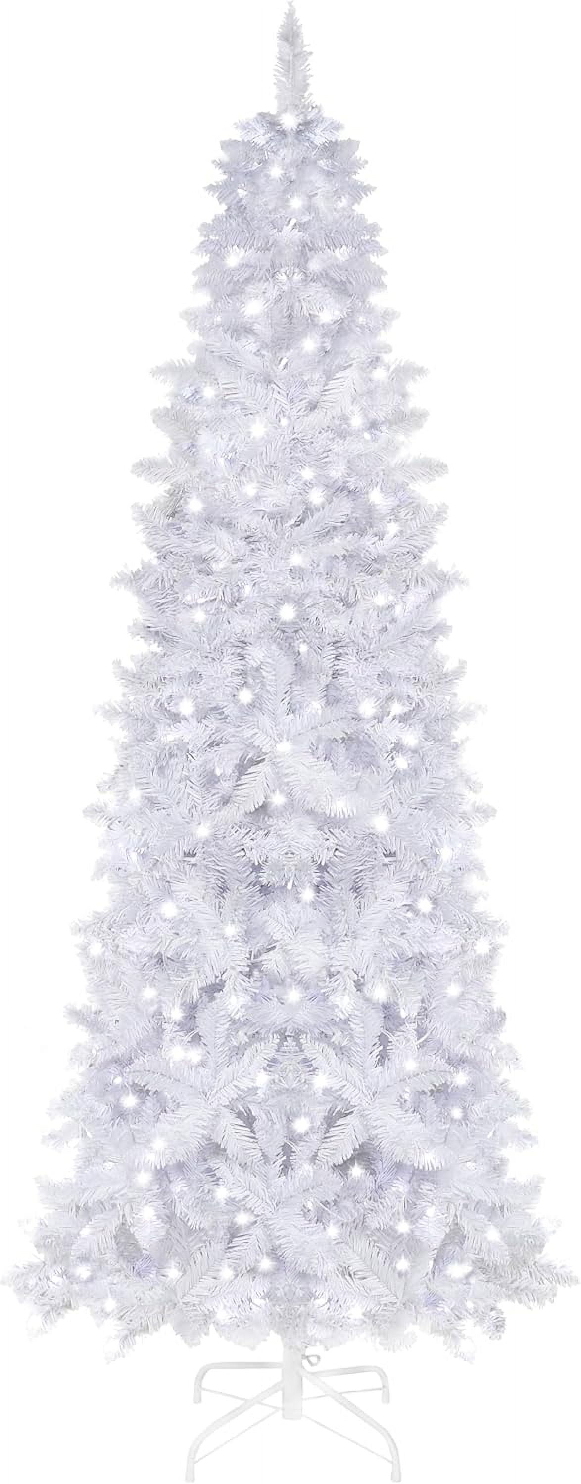 7.5FT Artificial Christmas Tree with 350 LED Lights, 900 Branches Pre ...