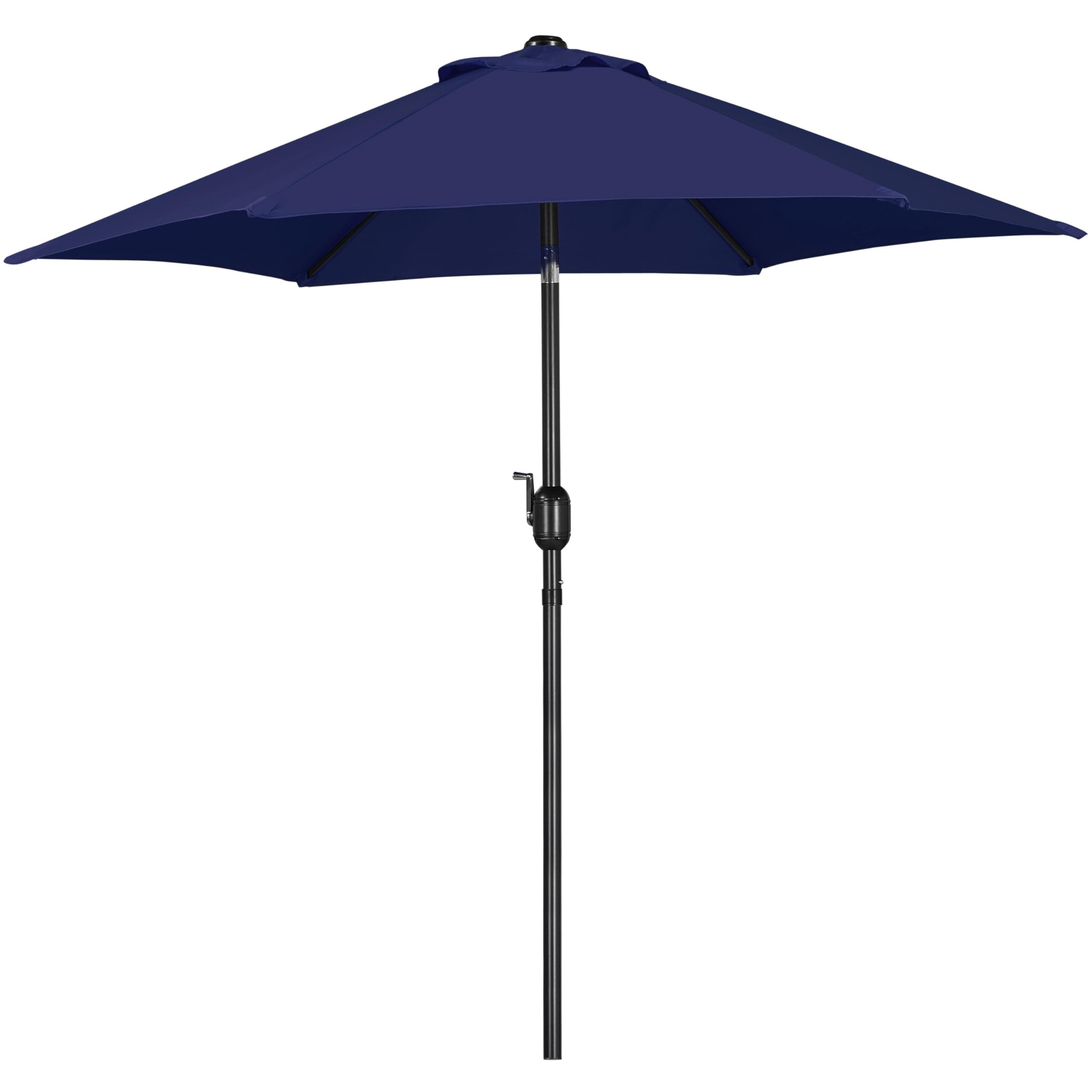 7.5FT Backyard Umbrella, Heavy Duty 6-Rib Canopy, Push Button Tilt ...