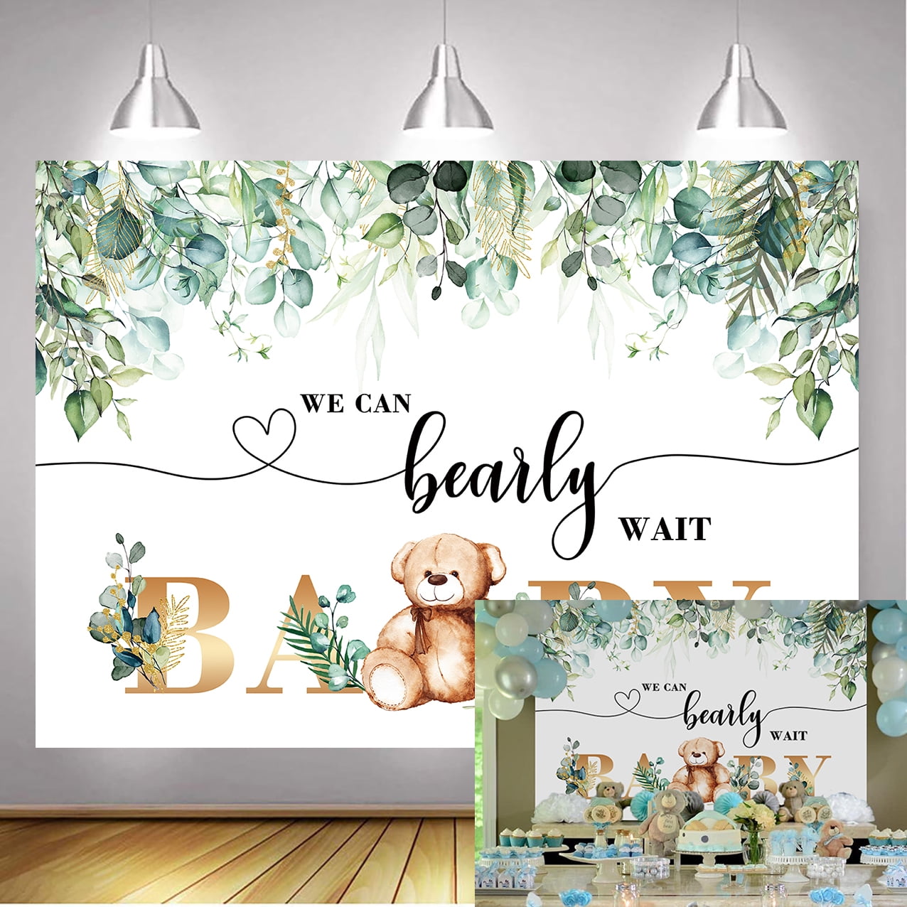 7×5FT Birthday Backdrop Bear Backdrop We Can Bearly Wait Photography ...