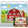 7×5FT Farm Backdrop Cartoon Farm Theme Party Supplies Red Farm Windmill ...