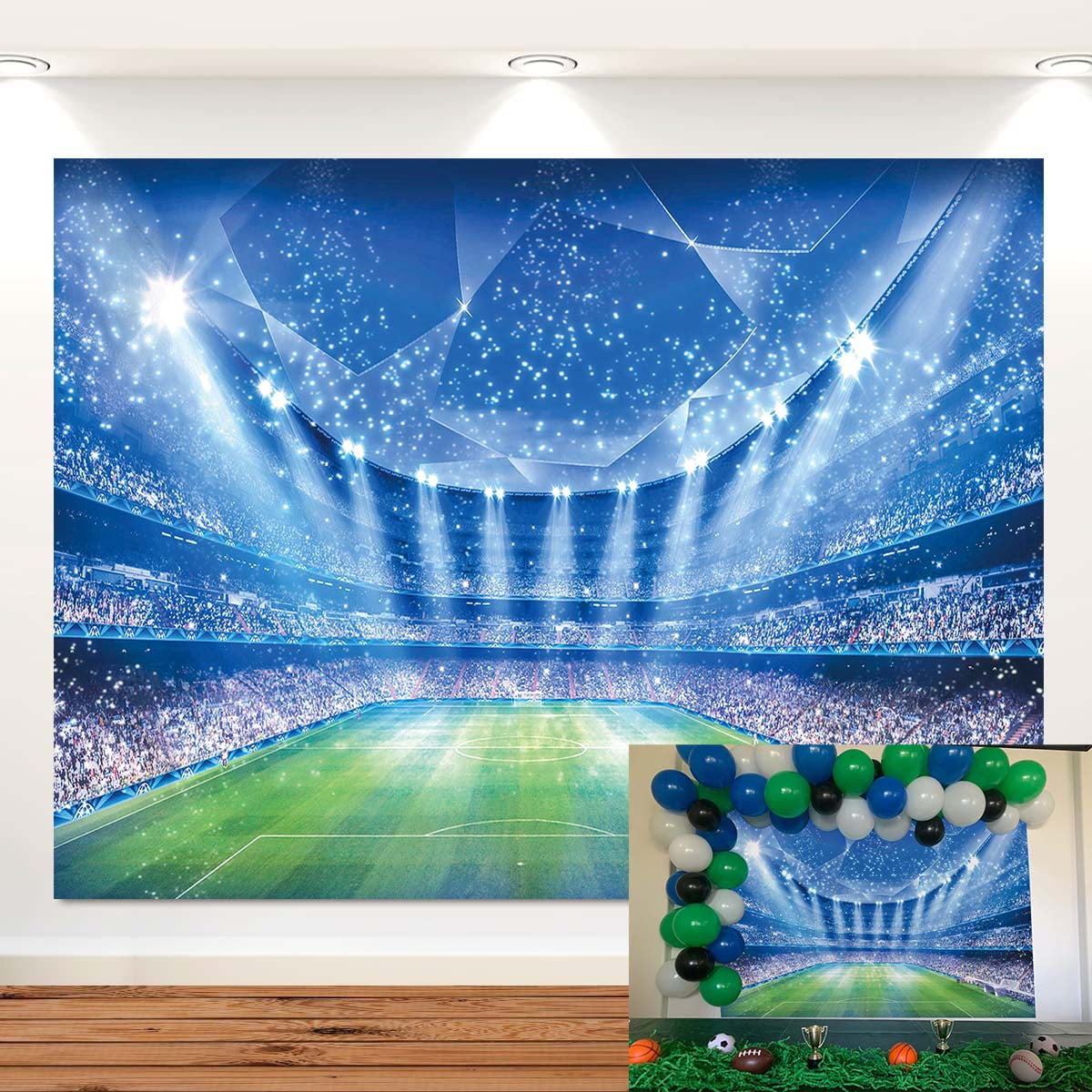 7×5FT Football Field Backdrop Soccer Field Stadium Backdrop Soccer ...