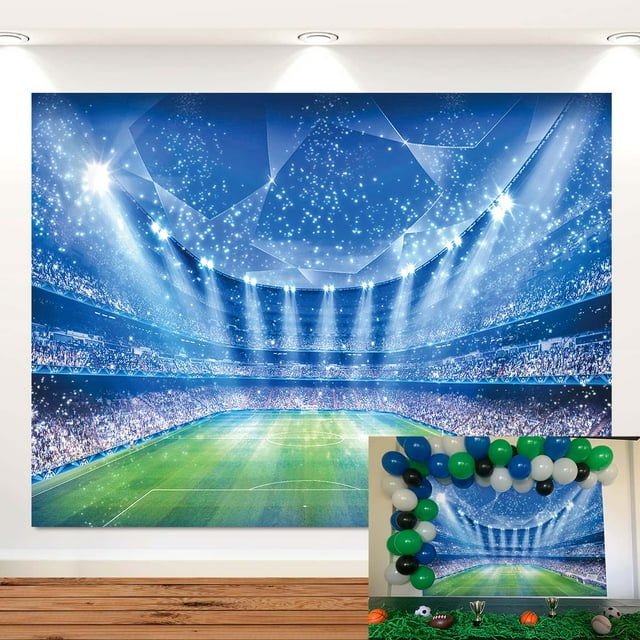 7×5FT Football Field Backdrop Soccer Field Stadium Backdrop Soccer ...